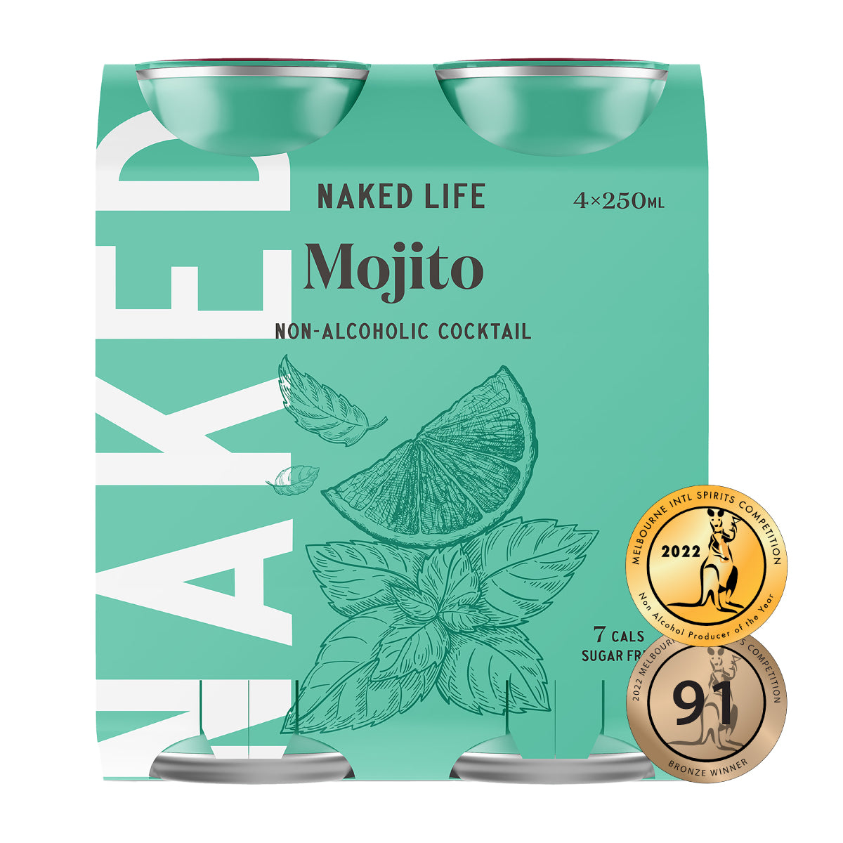 Naked Life Non-Alcoholic Cocktail Mojito - 4 Pack x 250ml Cans – Naked Life Non-Alcoholic Spirits