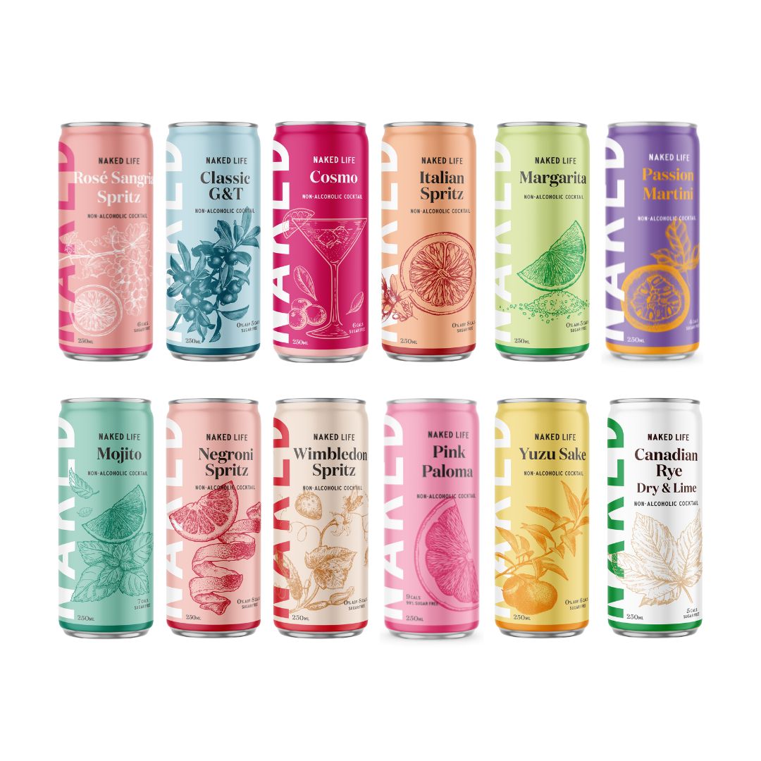 Naked Life Non-Alcoholic Cocktail Sampler Dozen - 12 x 250ml Cans ...